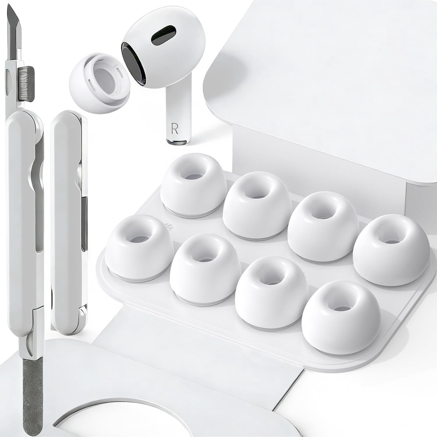 4 Sizes of Ear Tip Replacement Compatible with AirPod Pro and AirPods ...