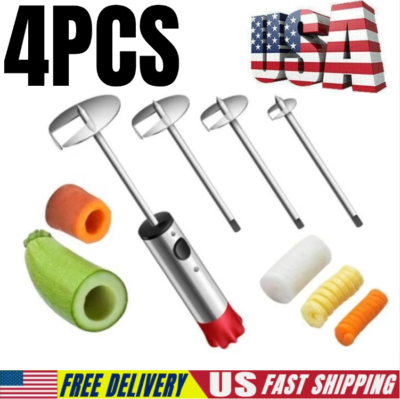 4 Sizes Fruit Core Remover Set Stainless Steel Vegetables Dig Hole ...