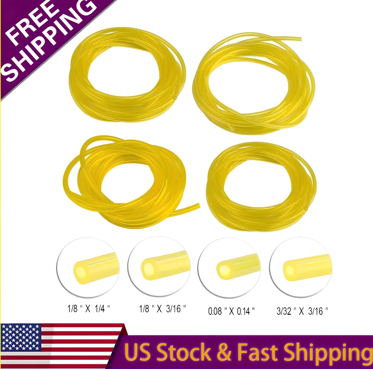 4 Sizes Petrol Fuel Gas Line Pipe Hose Tubing For String Trimmer ...