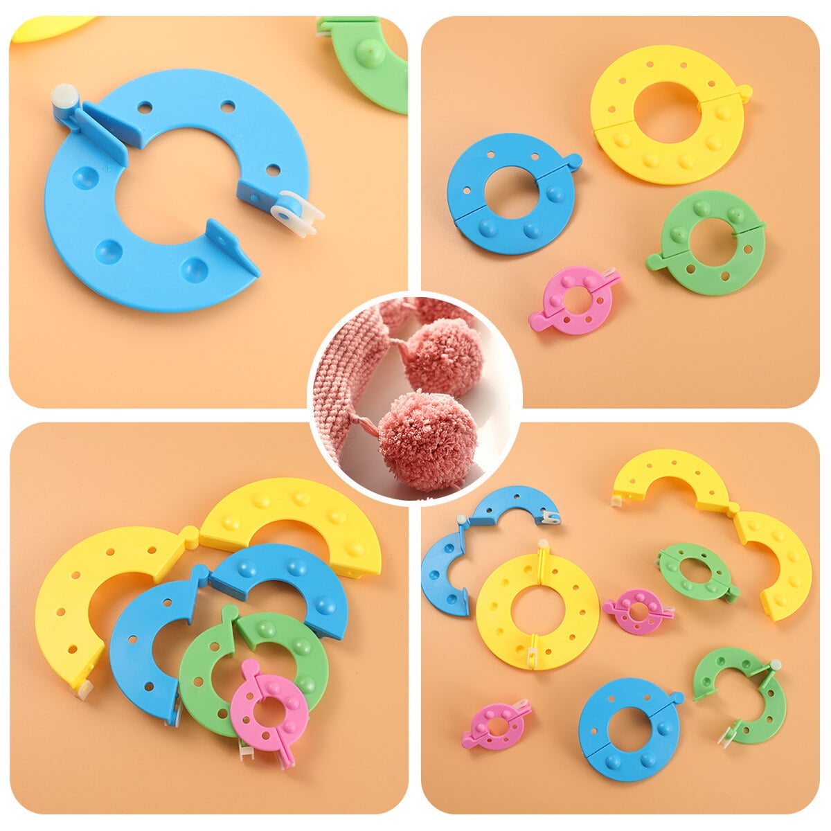 Pompom Makers DIY Craft Tool Kit All for Handiwork Knitting Pompom ...