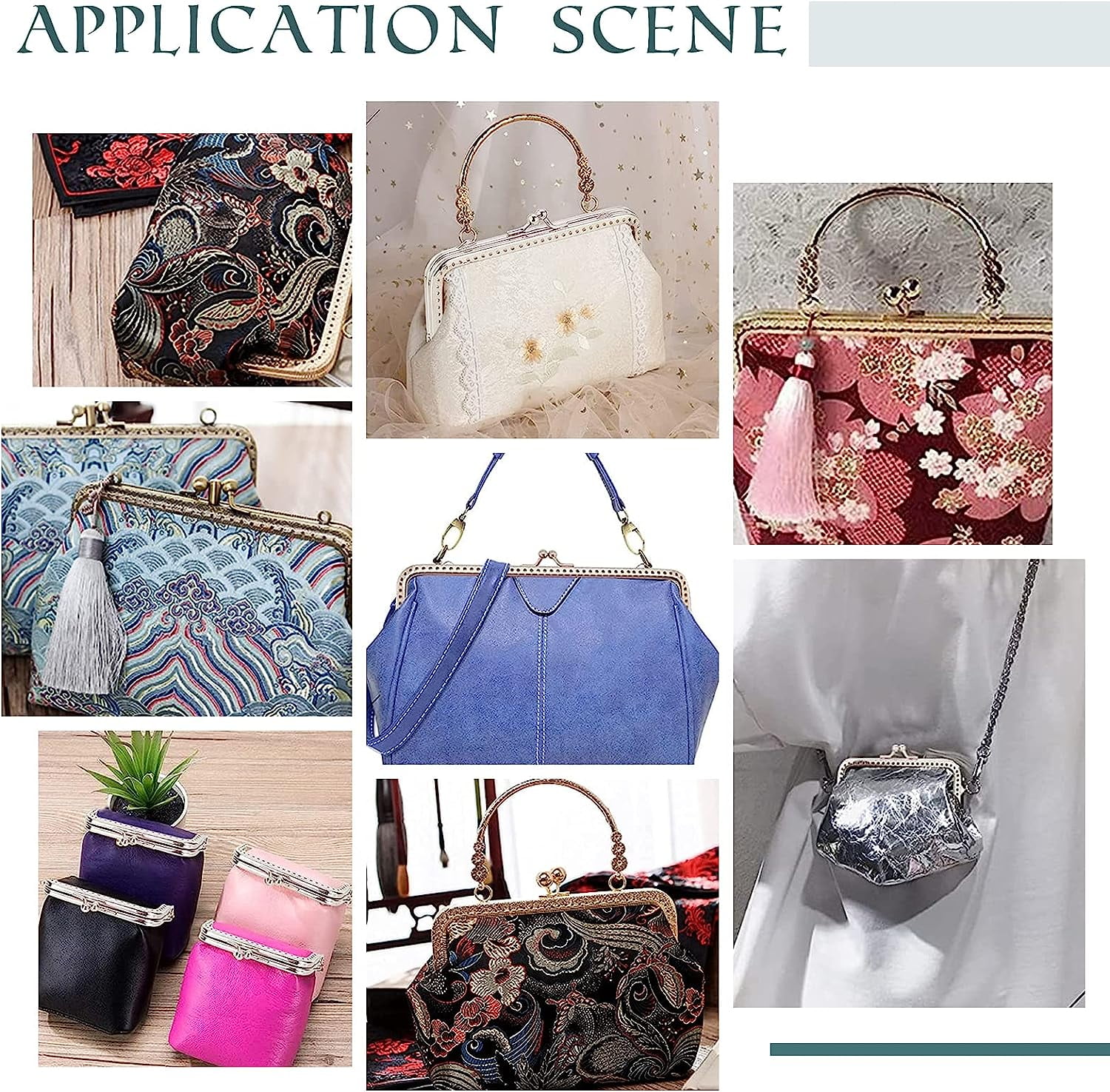 4 Sizes Purse Kiss Clasp Lock Purse Frame Handle Wallet Frame Clasp Bag ...