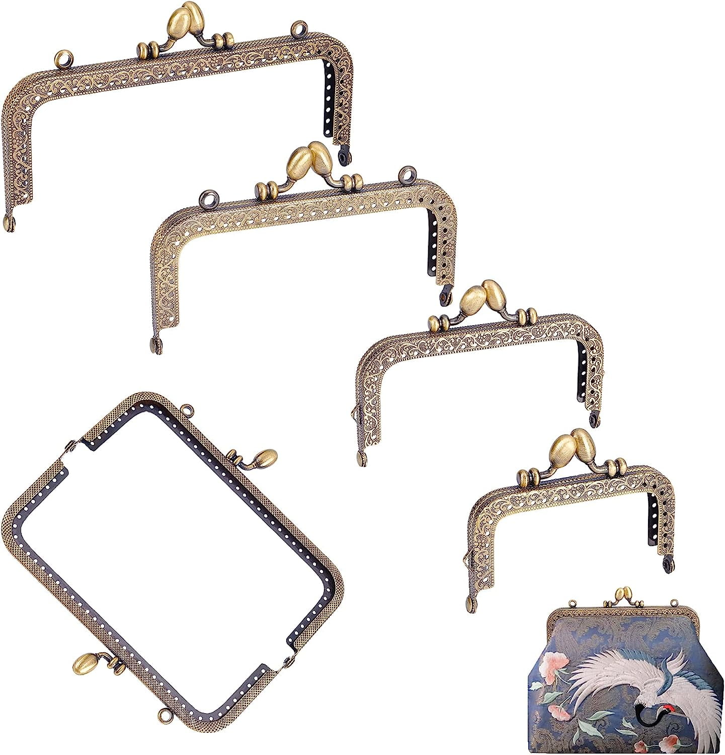 4 Sizes Purse Kiss Clasp Lock Purse Frame Handle Wallet Frame Clasp Bag ...