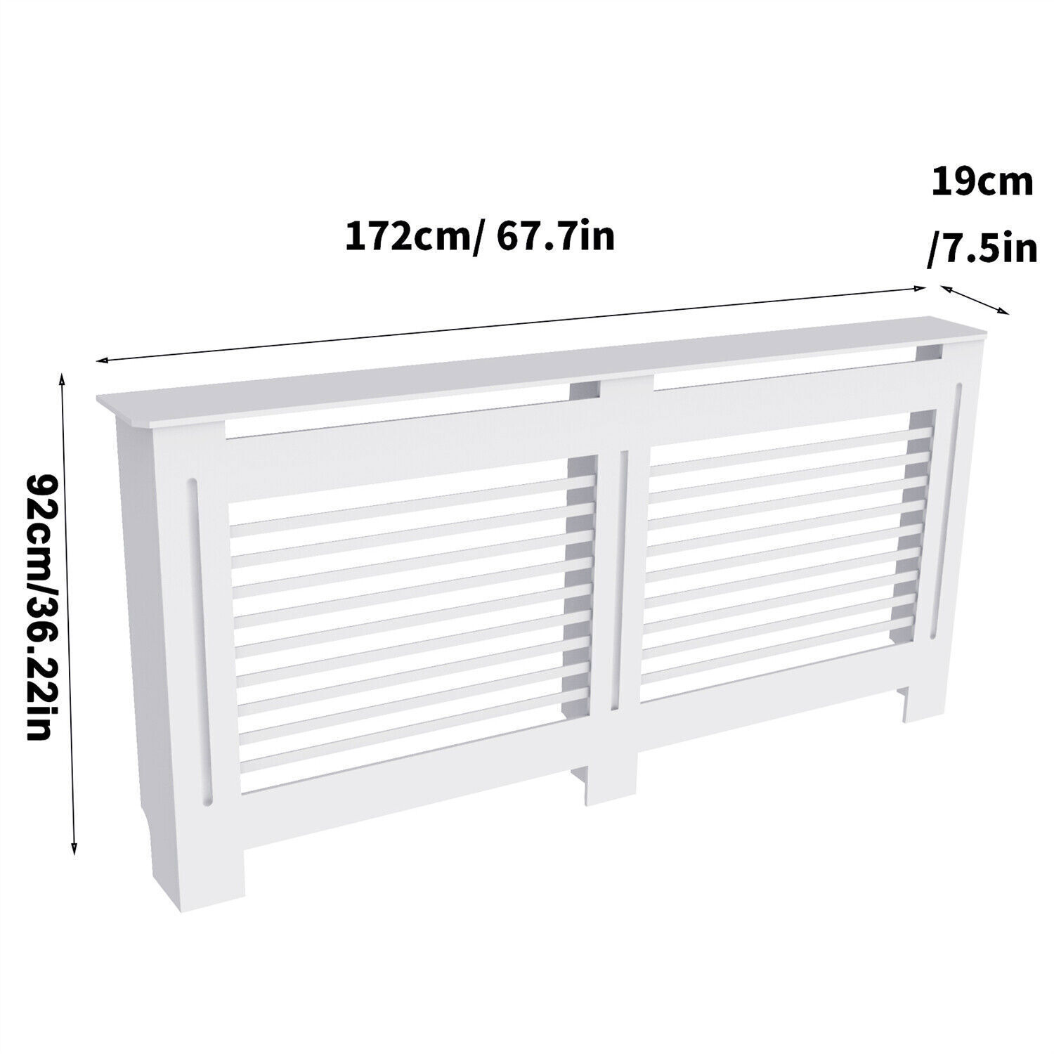 4 Sizes Tall Radiator Cover Cabinet MDF Wood Grill Shelf Wall Fence ...