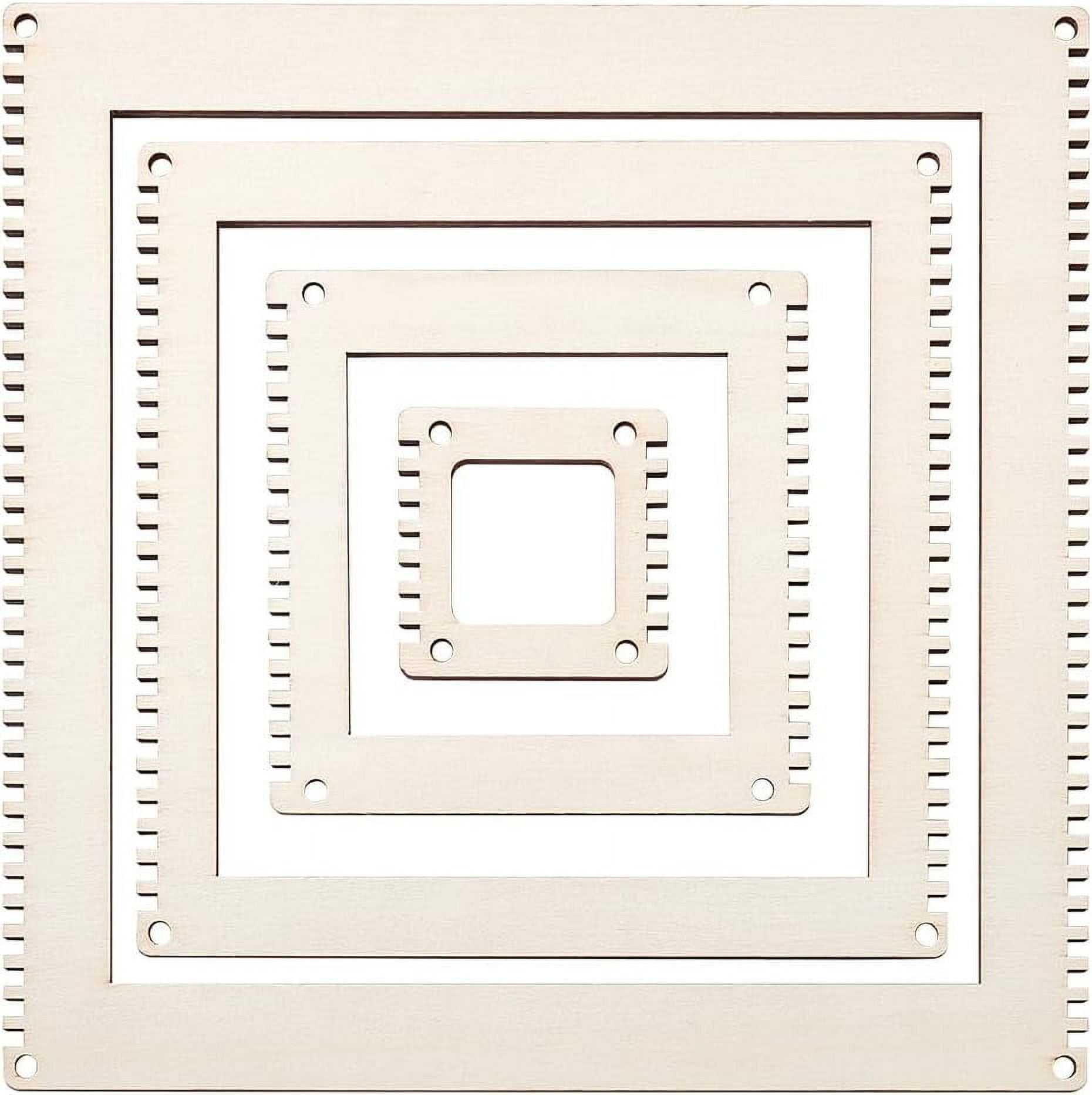 4 Sizes Wooden Weaving Loom Kit, 2/4/5.9/7.8 inch Square DIY Weaving ...