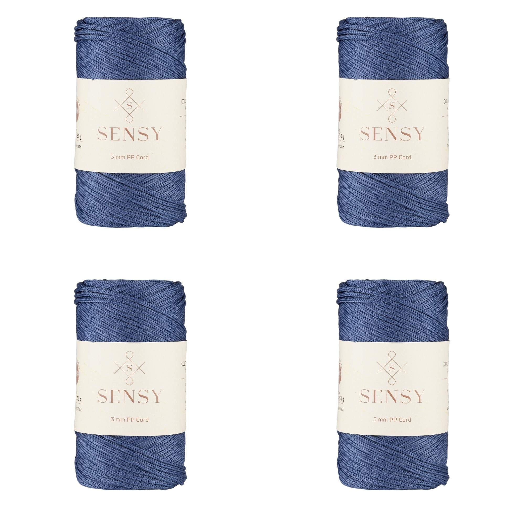 4 Skeins of Sensy Premium 3mm 131 Yards Polyester Rope 100% ...