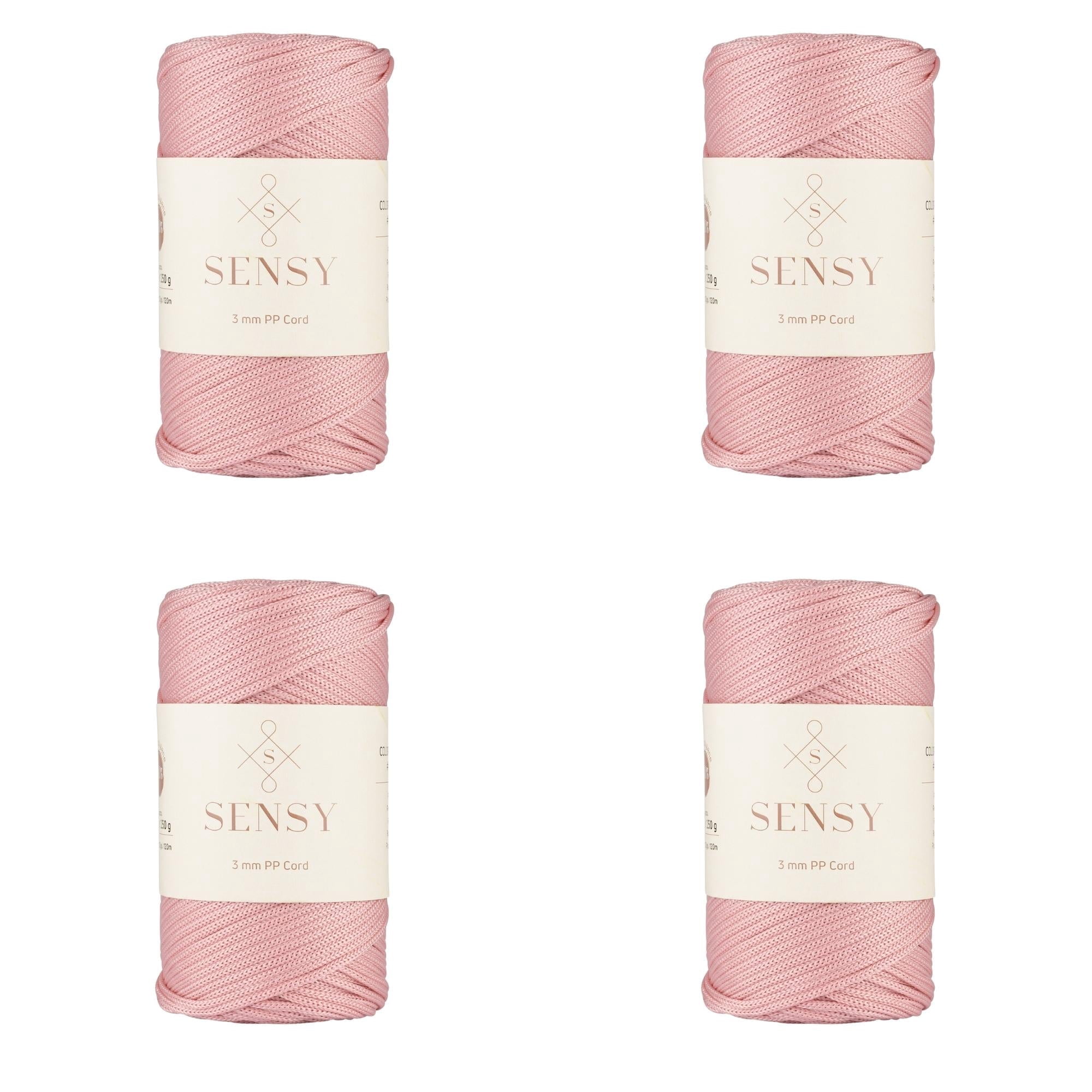 4 Skeins of Sensy Premium 3mm 131 Yards Polyester Rope 100% ...