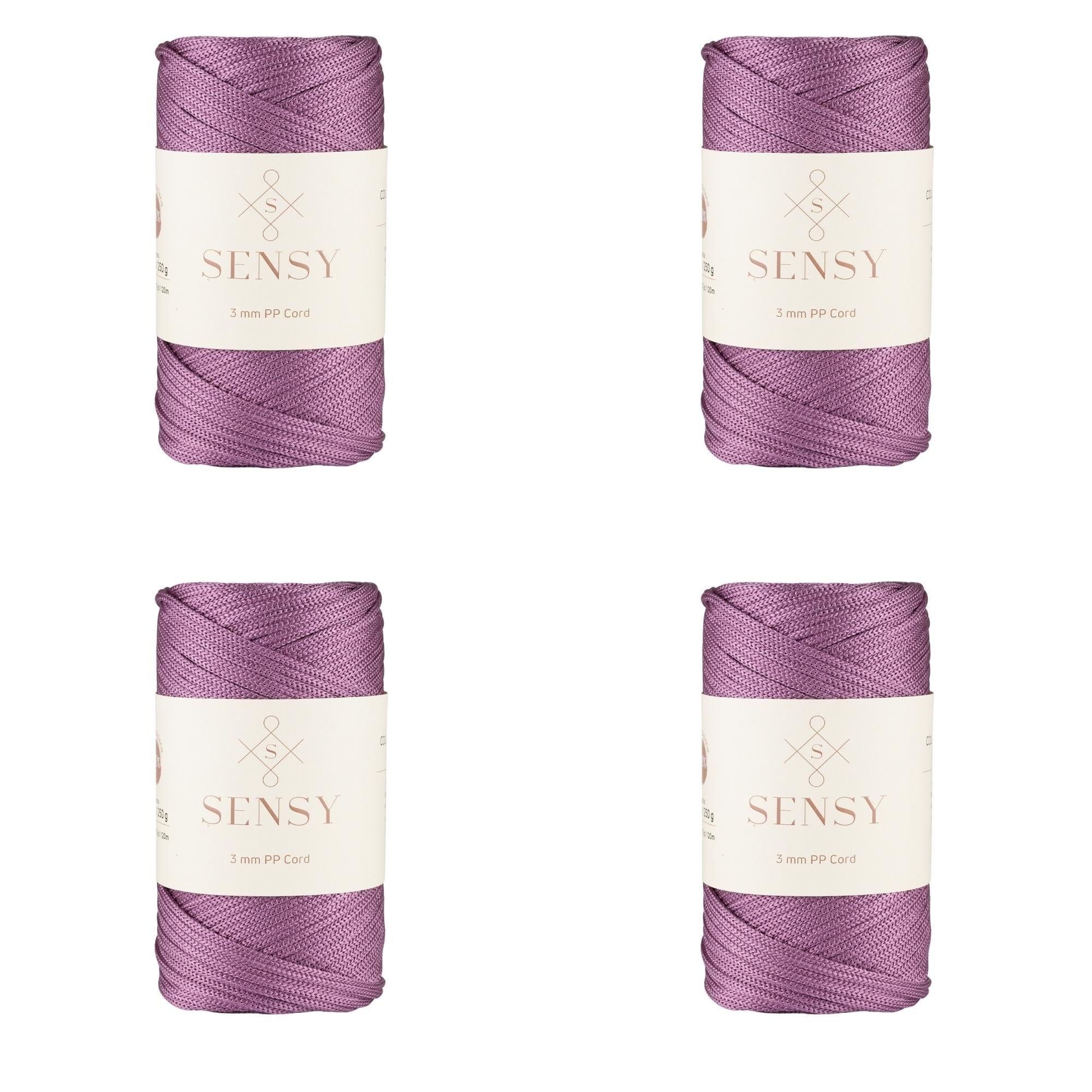 4 Skeins of Sensy Premium 3mm 131 Yards Polyester Rope 100% ...