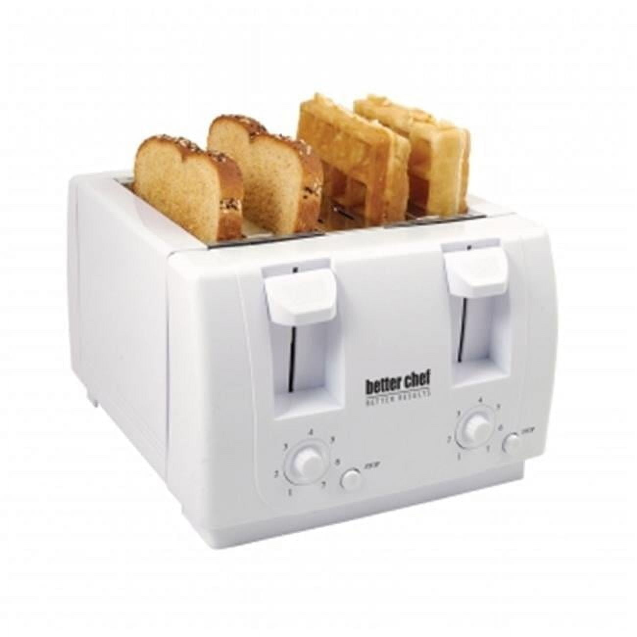 4 Slice Dual-Control Toaster, White - Walmart.com