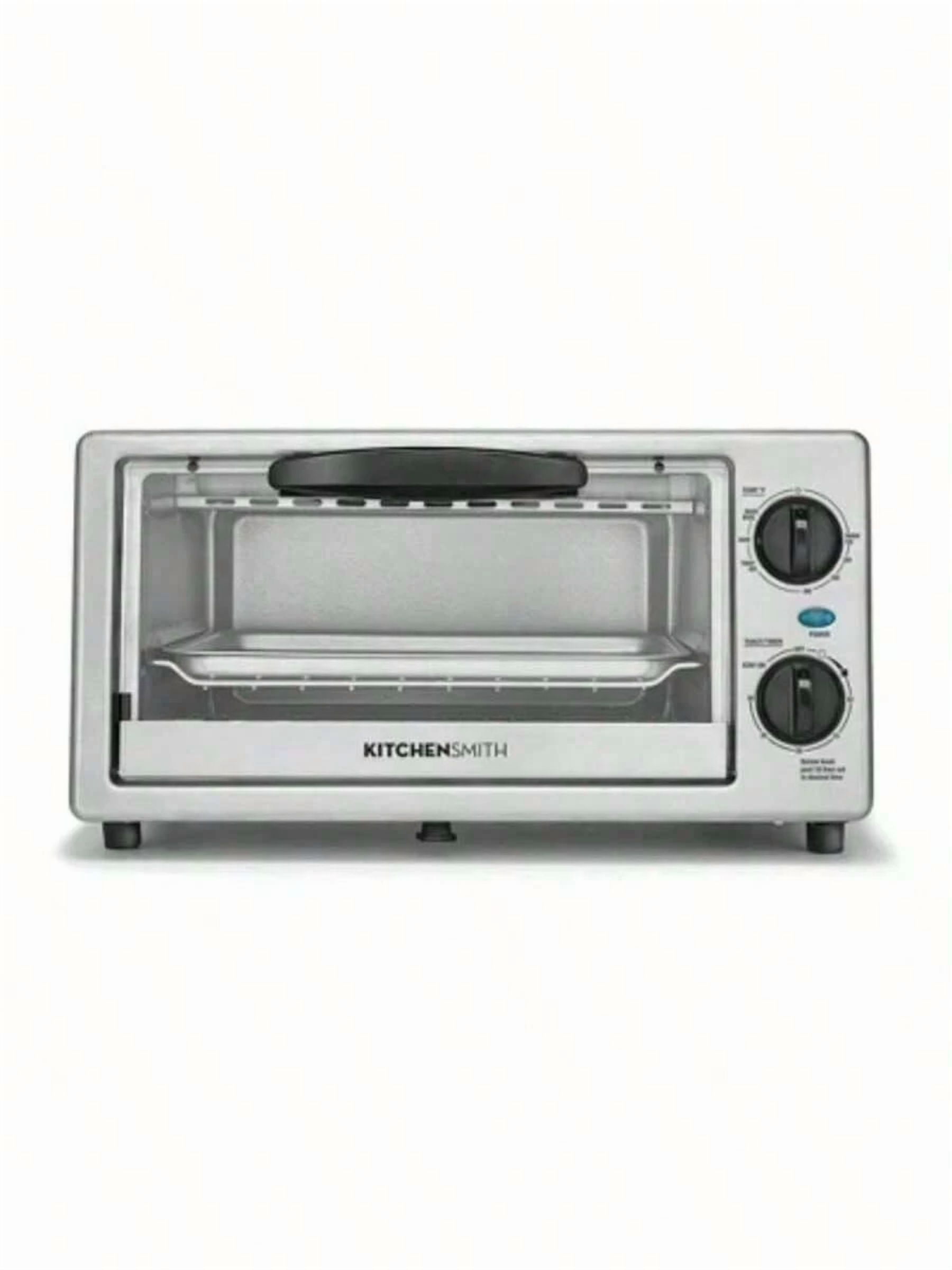 4-Slice Stainless Steel Toaster Oven with Adjustable Browning Control ...