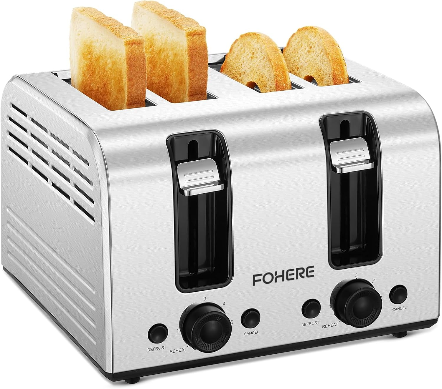 4 Slice Toaster, 1500W Extra-Wide Slot Toaster, for Bagel, Bread ...