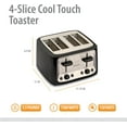 4-Slice Toaster - Black with Stainless Steel - Multi-Function Toaster ...