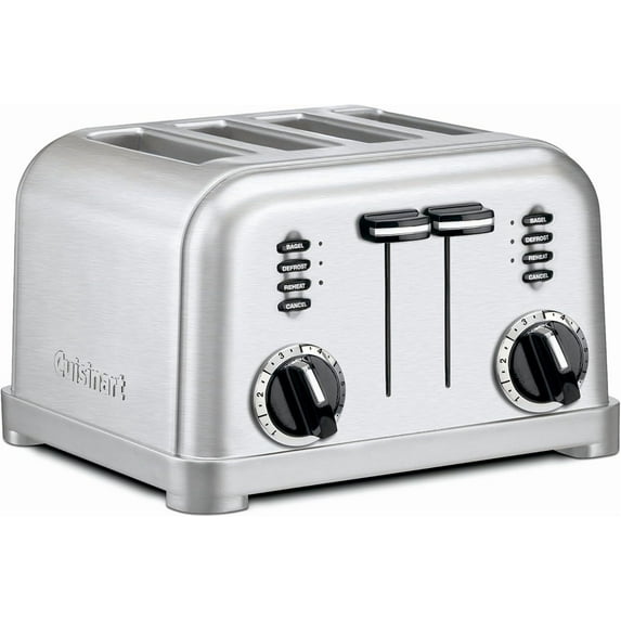 4 Slice Toaster, Compact Stainless Steel Toaster with Extra-Wide Slots ...