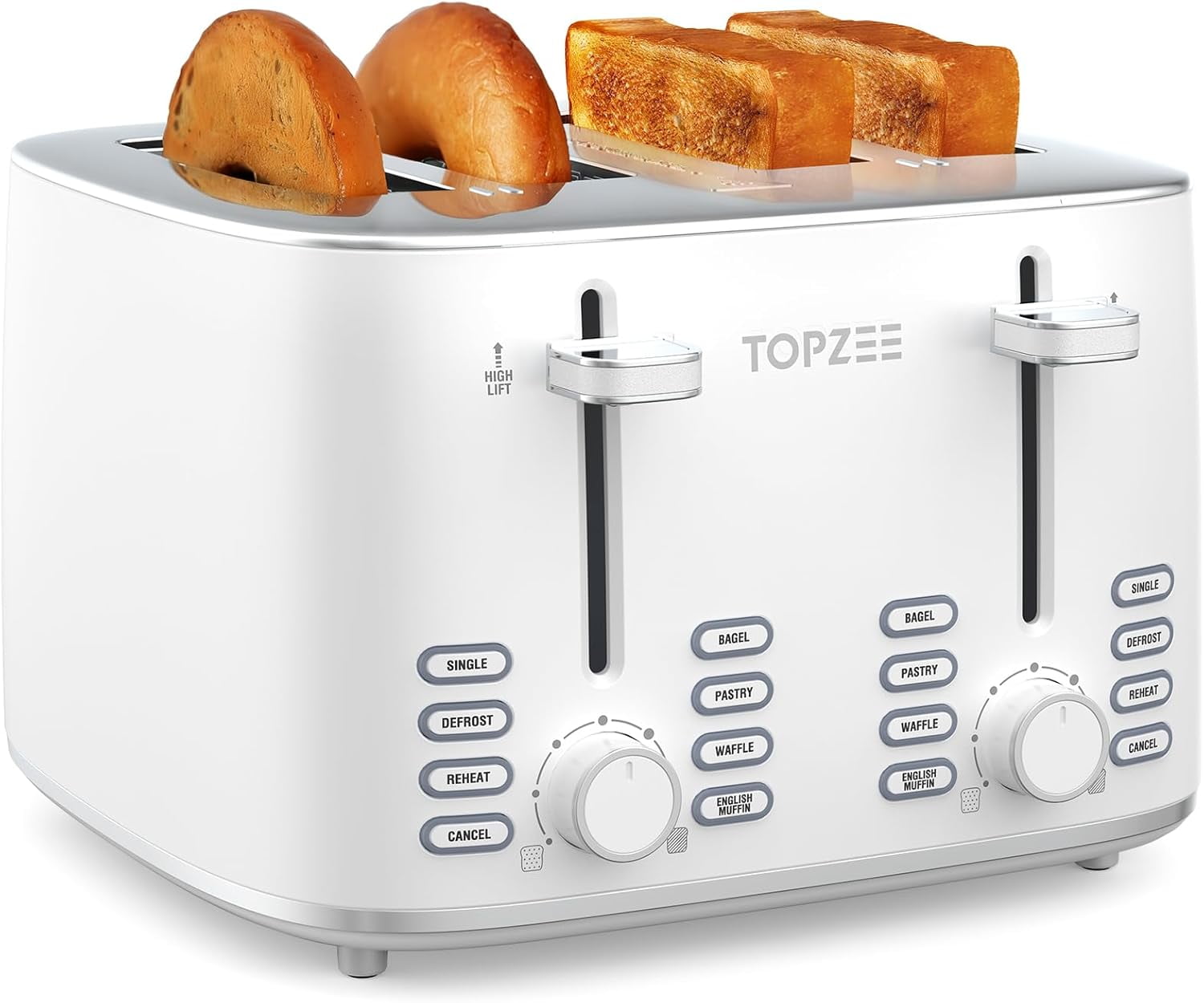 4 Slice Toaster with Dual Independent Control, 1.5” Wide Slots for ...