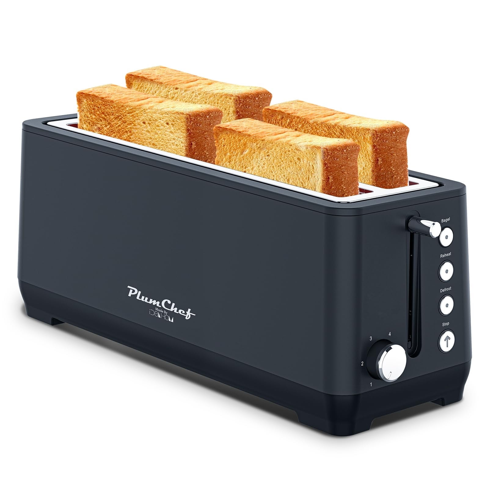 4-Slice Toaster, Extra Wide Long Slot Toaster with Warming Rack, 6 ...
