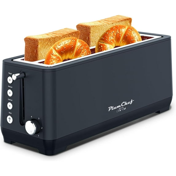 4-Slice Toaster, Extra Wide Long Slot Toaster with Warming Rack ...