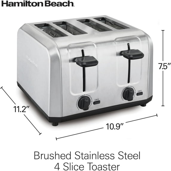 4 Slice Toaster with Extra Wide Slots for Bagels, Shade Selector, Toast ...