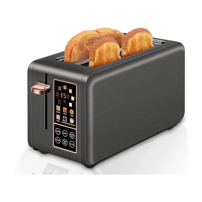 4 Slice Toaster, Long Slot Toaster with LCD Display Touch Buttons, 7 ...