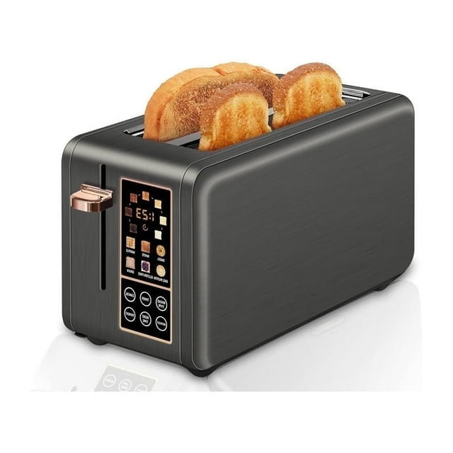 4 Slice Toaster, Long Slot Toaster with LCD Display Touch Buttons, 7 ...
