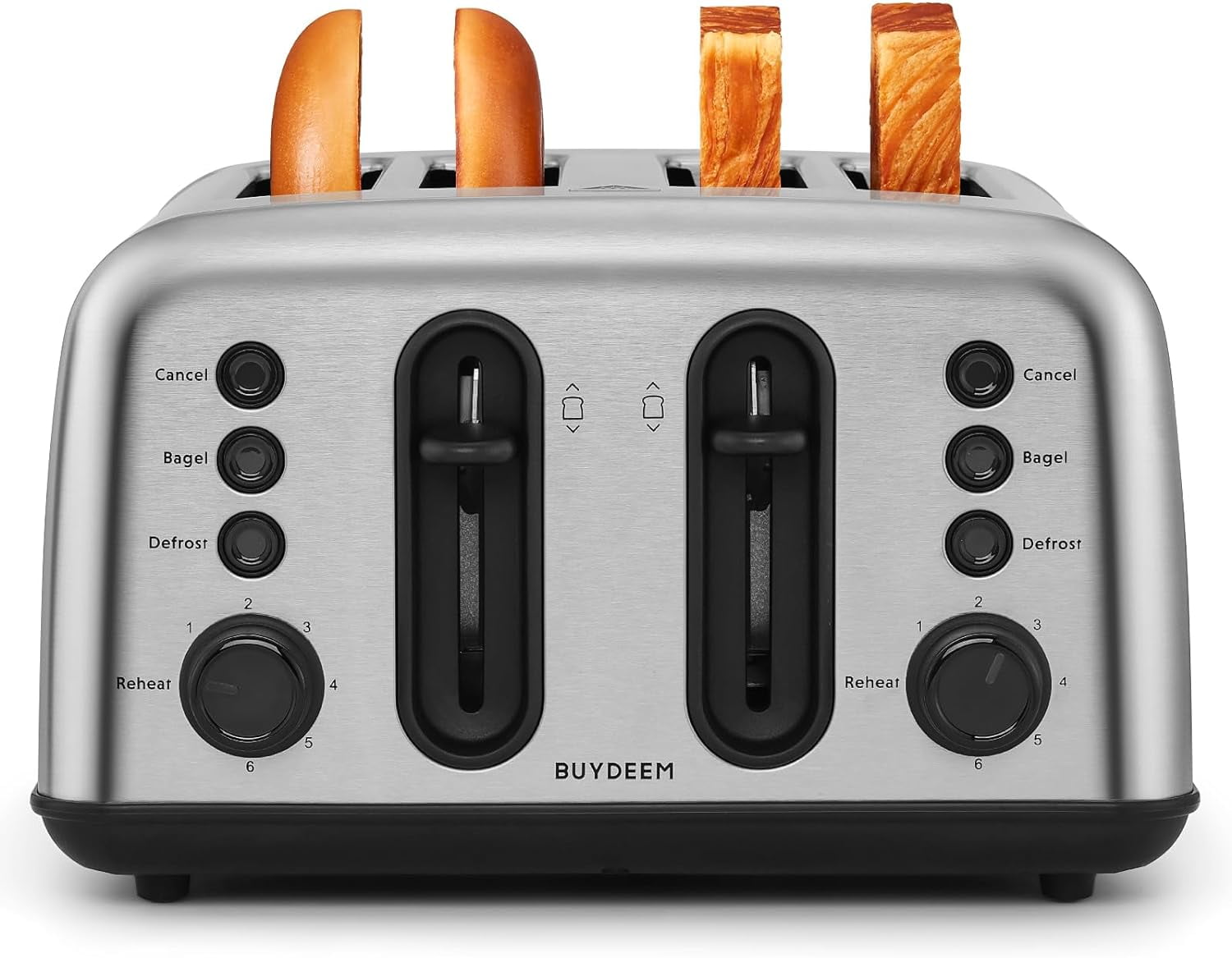 4 Slice Toaster, Stainless Steel Toaster with Extra Wide Slots for ...
