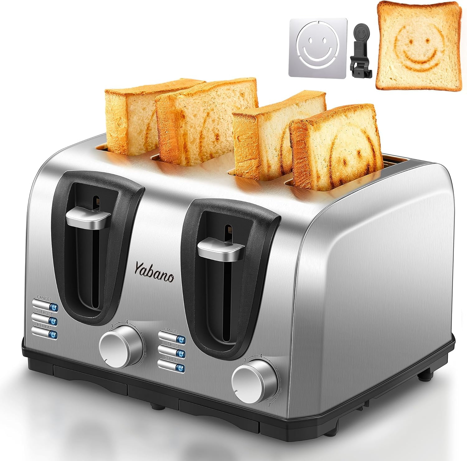4 Slice Toaster, Toaster with Extra Wide Slot and 7-Shade Settings ...