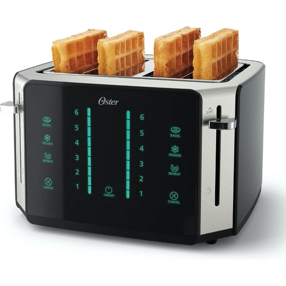 4 Slice Toaster with Touch Screen Control, 4 Wide Slots, Stainless ...