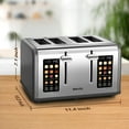 4 Slice Toaster with Touch Screen Control, 4 Wide Slots, Stainless ...