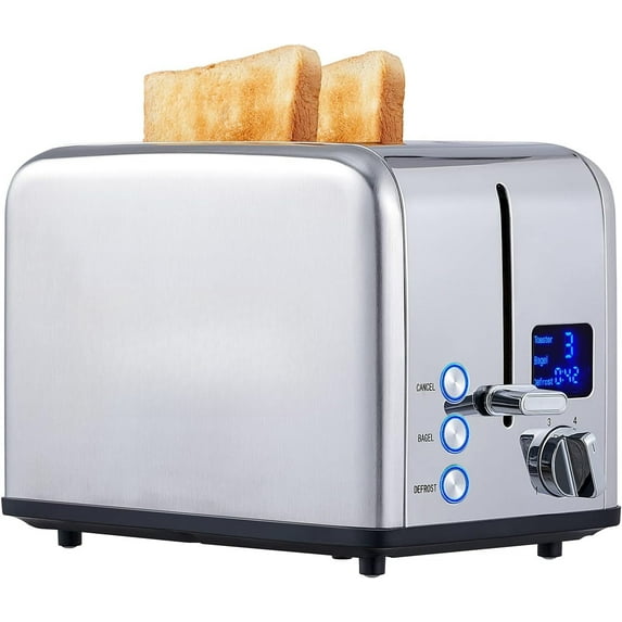 4 Slice Toaster, Ultra-Clear LED Display & Extra Wide Slots, Dual ...