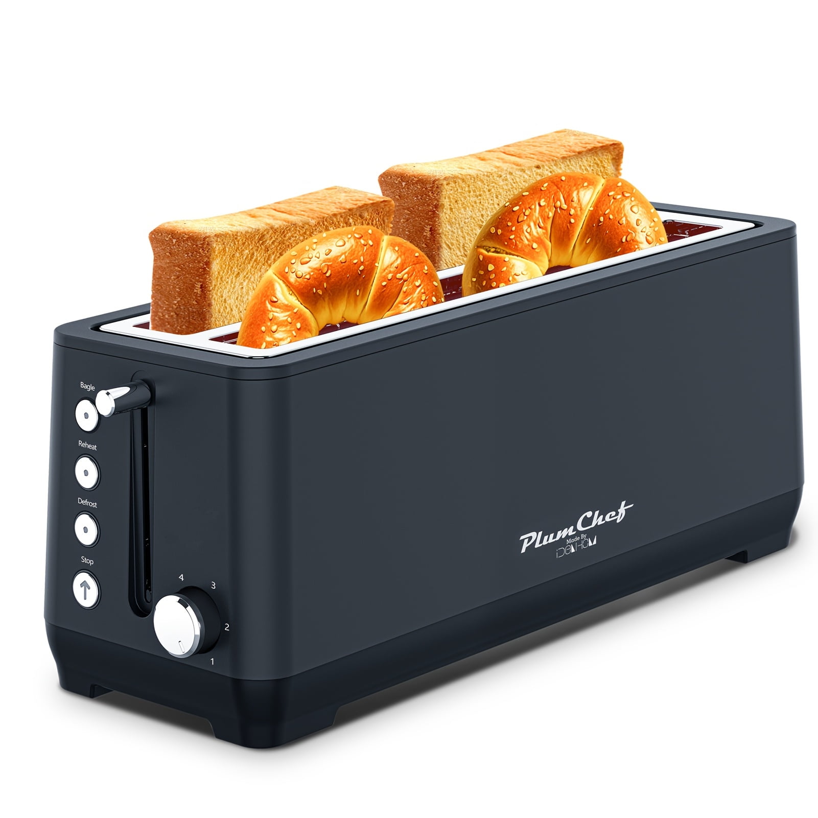 4-Slice Toaster with Warming Rack - Extra Wide Slots, 6 Browning ...