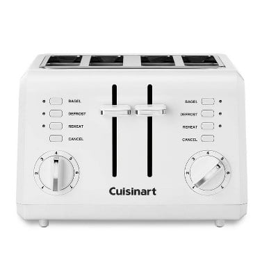 4 Slice Toaster - White : 1800W, Defrost & Reheat, Automatic Shut-Off ...