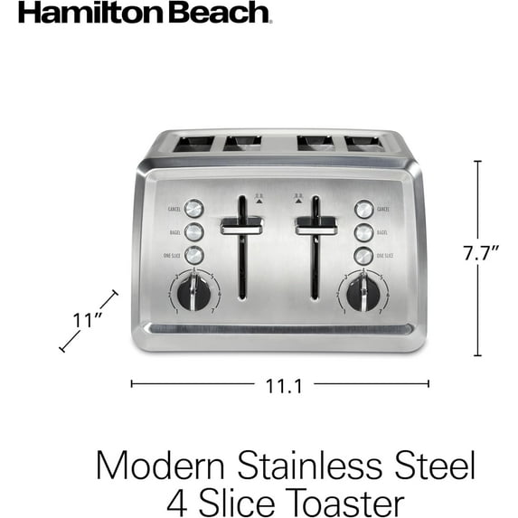 4 Slice Toaster with Extra-Wide Slots, Bagel Setting, Toast Boost ...