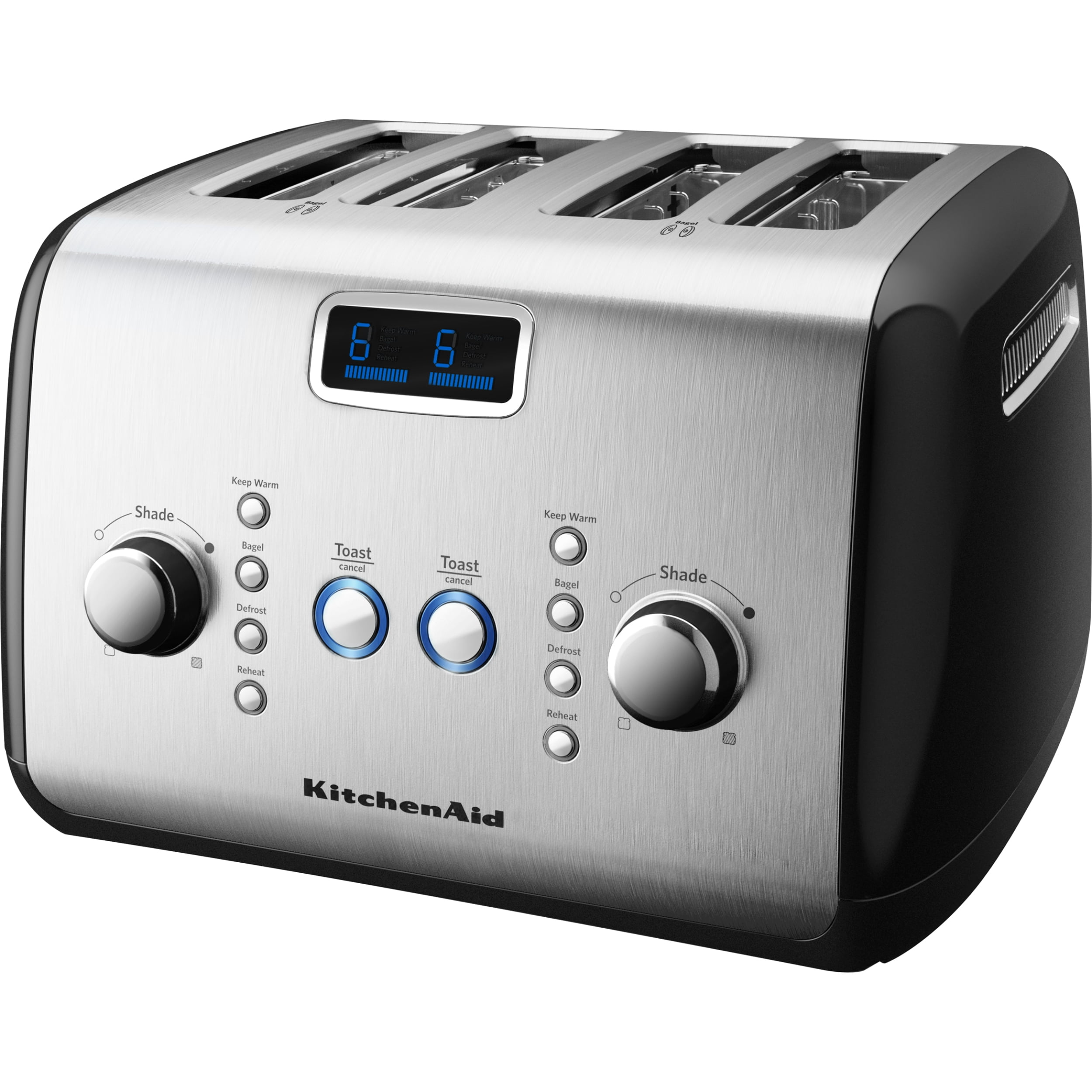 4-Slice Stainless Steel Toaster, Touch Display, Defrost, Onyx Black ...