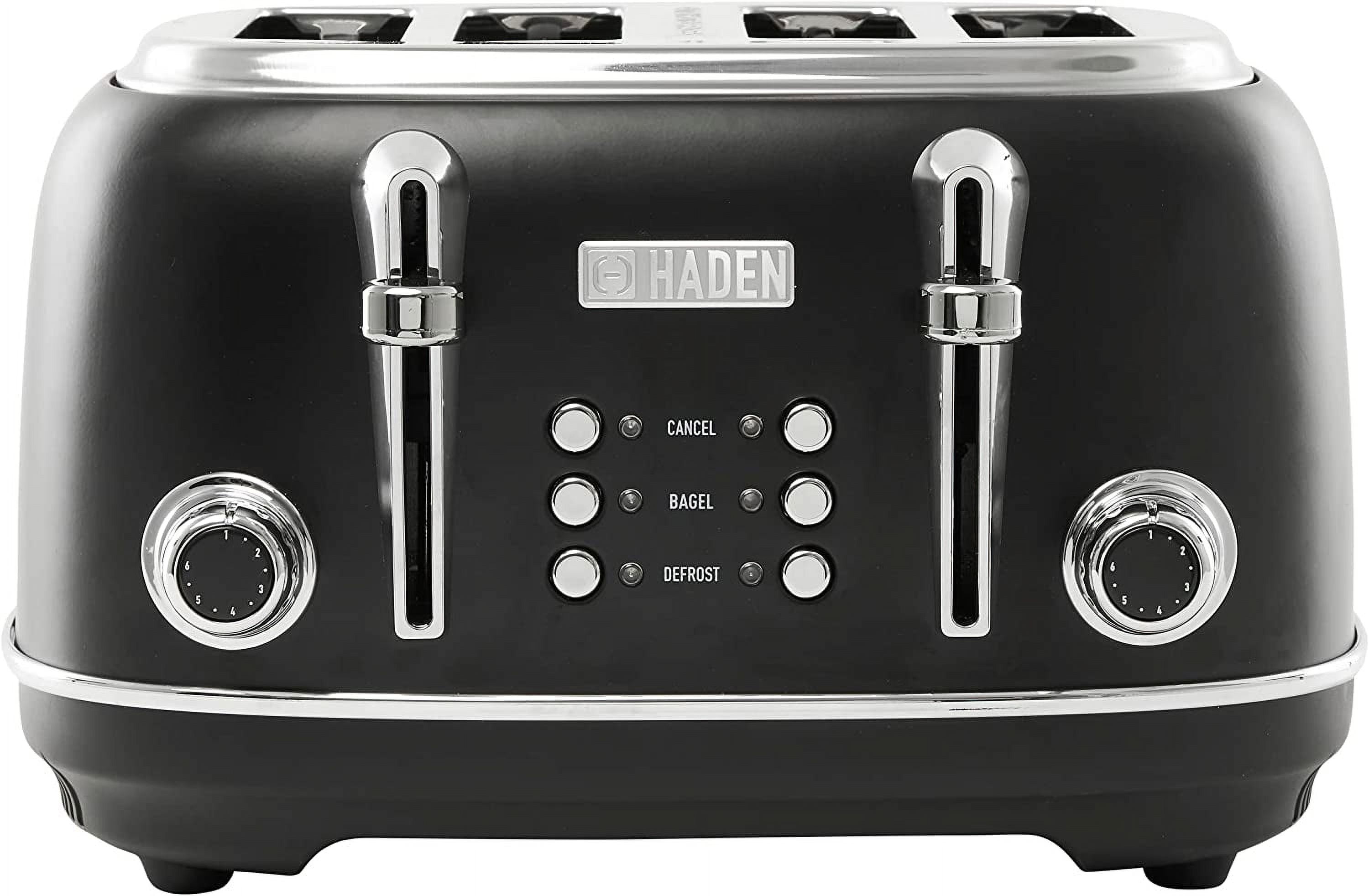 4 Slice Wide Slot Stainless Steel Toaster with Adjustable Browning ...