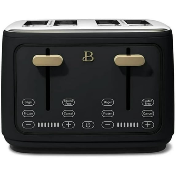 4-Slices Toaster with Touch-Activated Digital Display, Extra-Wide Self ...