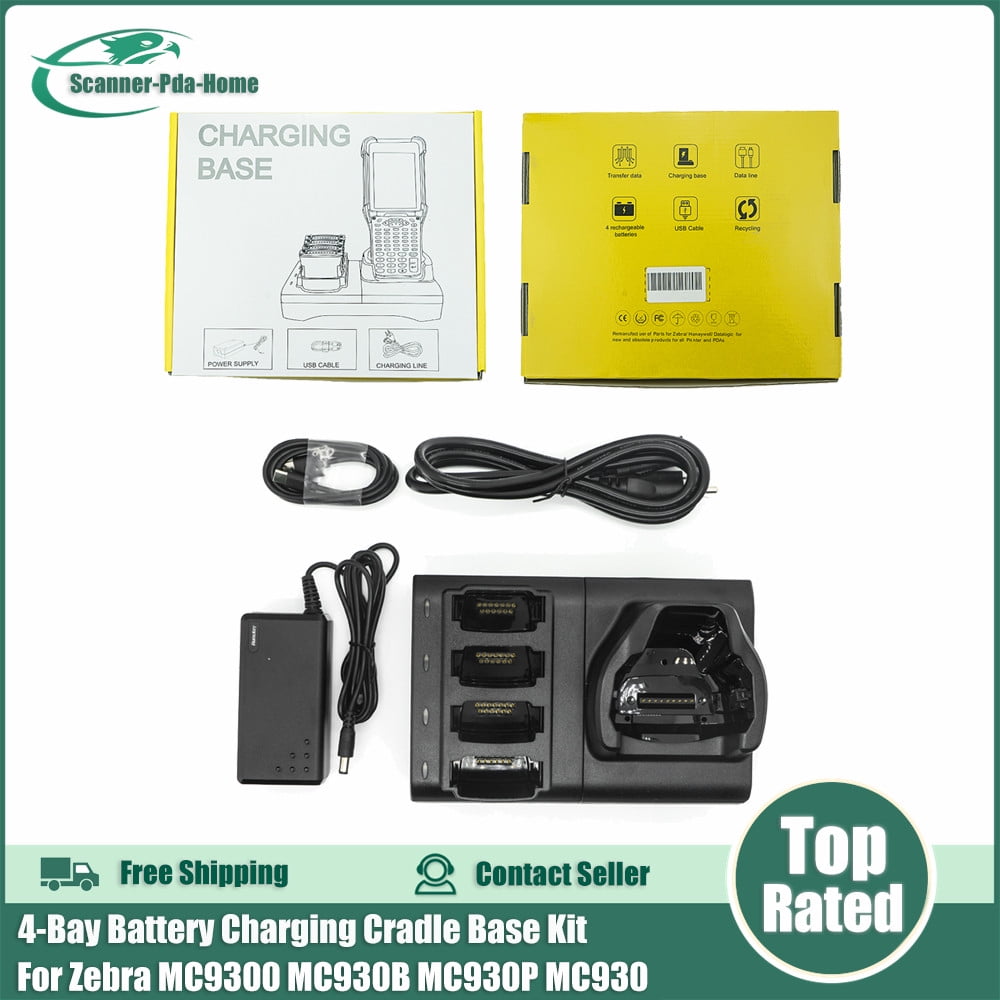 4-Slot Battery Charging Cradle Base Kit For Zebra MC9300 MC930B MC930P ...