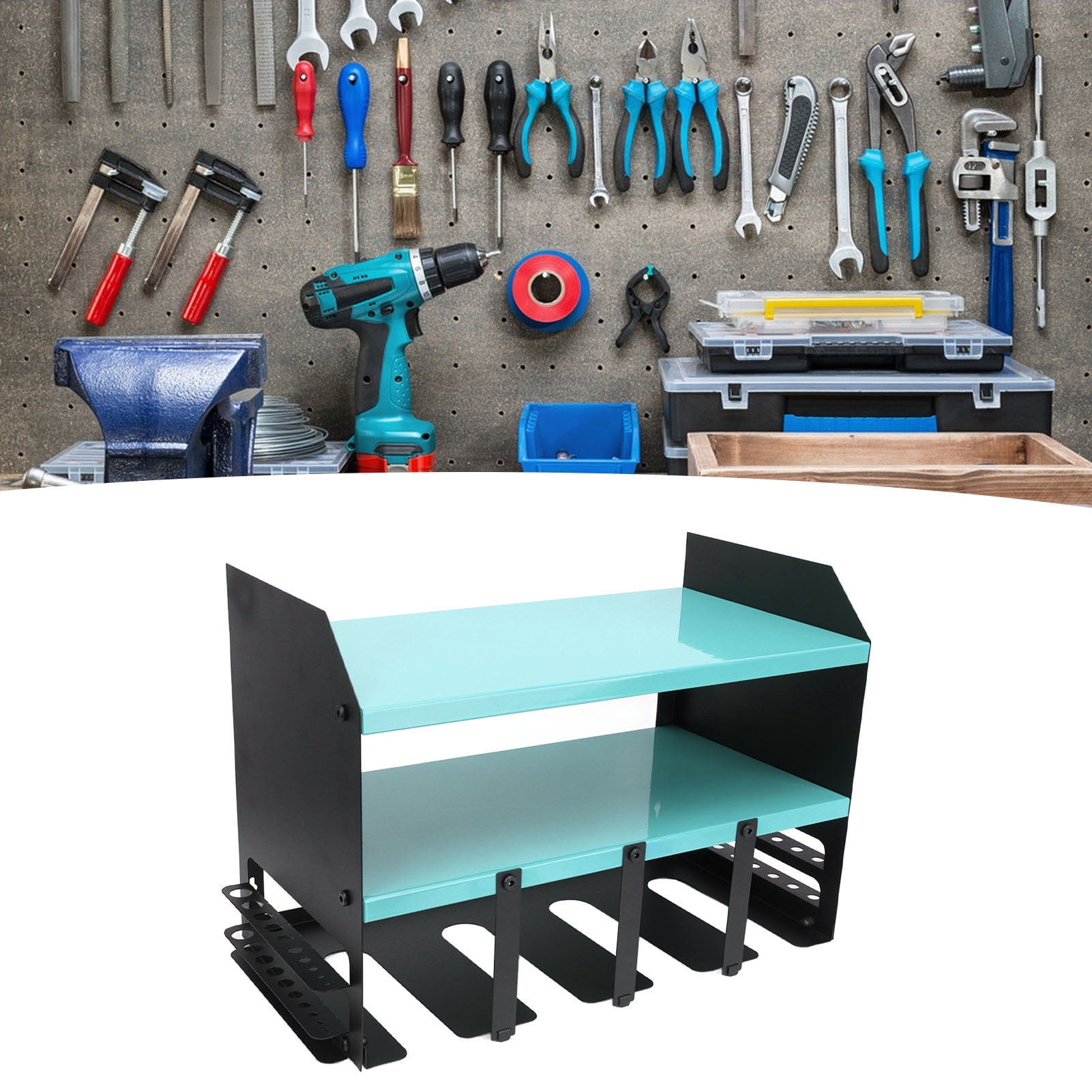 4,Slot Power Tool Organizer Wall Mount, Durable Iron Drill Holder For ...