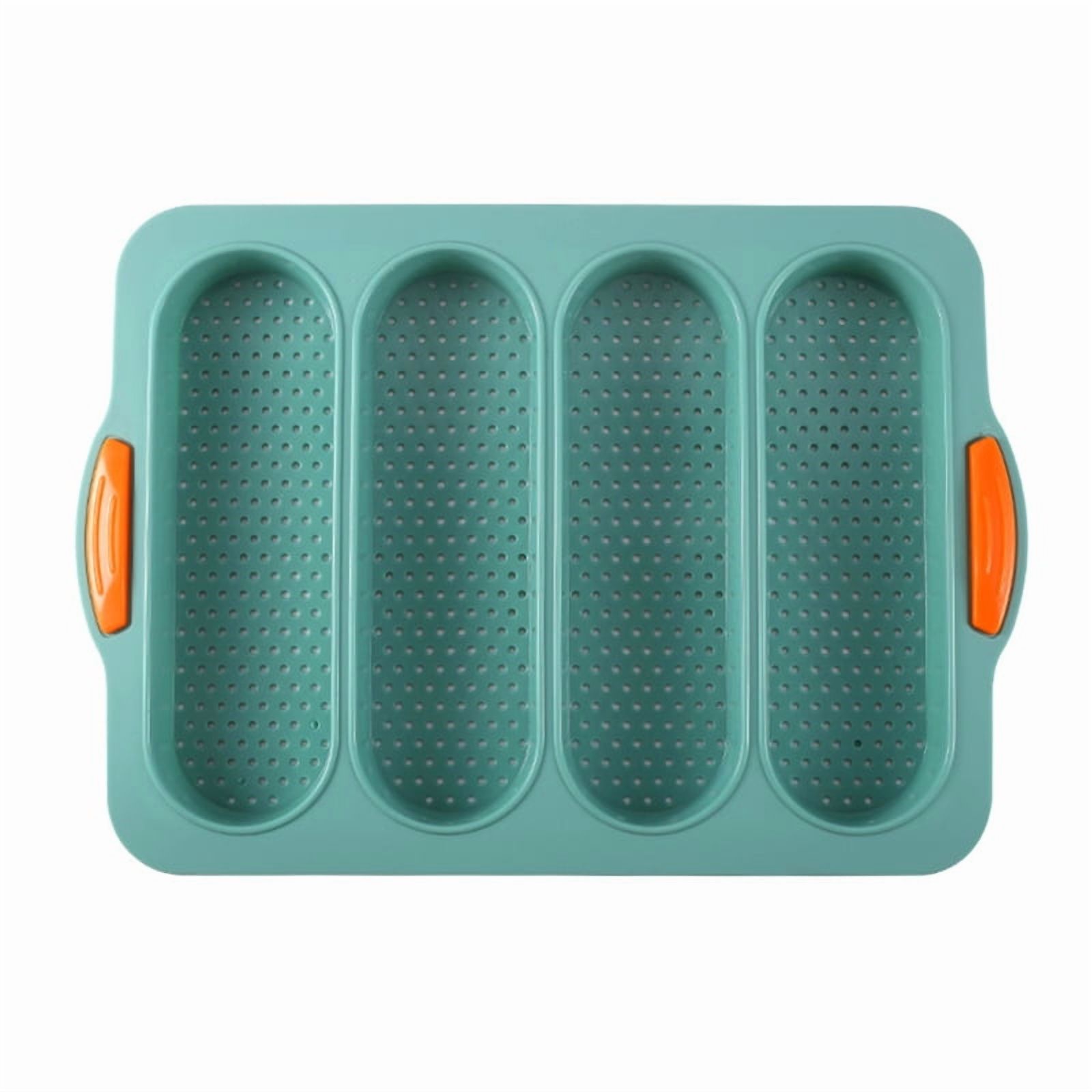 4 Slot Silicone Pan French Tray for Baking Cakes Hamburgers Loaves ...