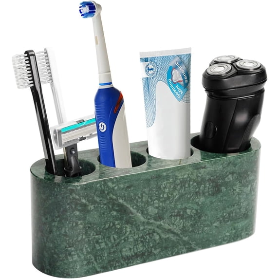 4 Slots Marble Toothbrush and Toothpaste Holder Stand Bathroom ...