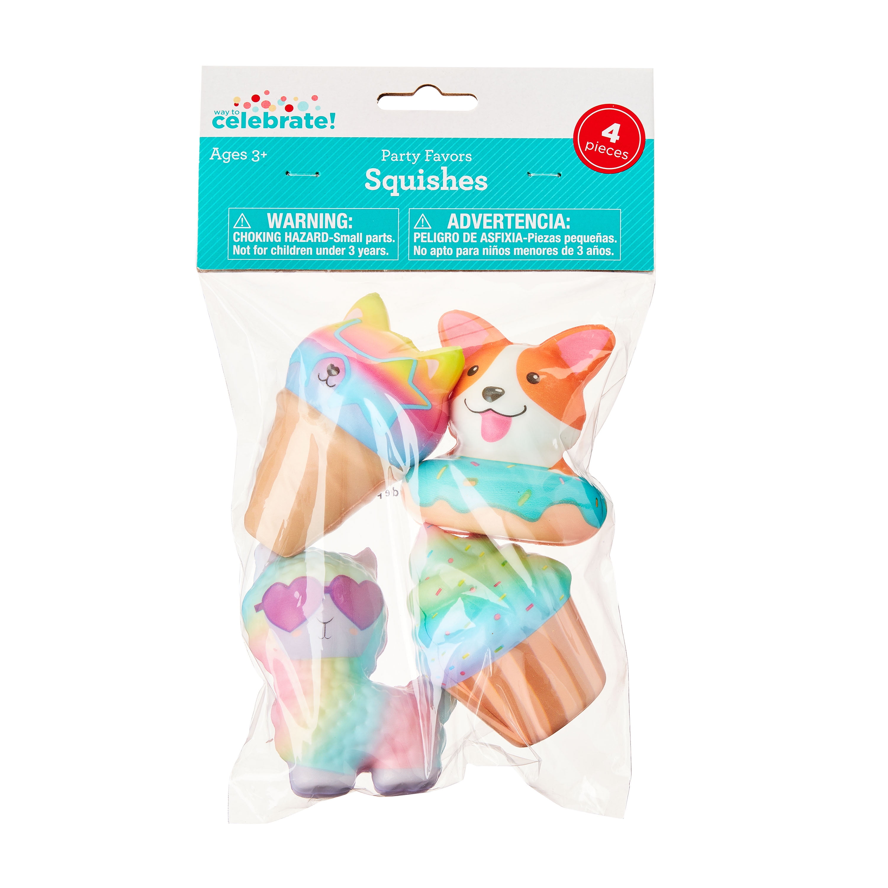 Way To Celebrate Slow Rise Squishies Pack of 4 Stress Relief Sensory ...