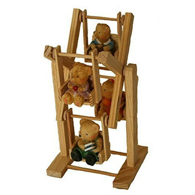 4 Small Bear Figure Made By Cold Cast Resin Figure In Ferris Wheel Each ...