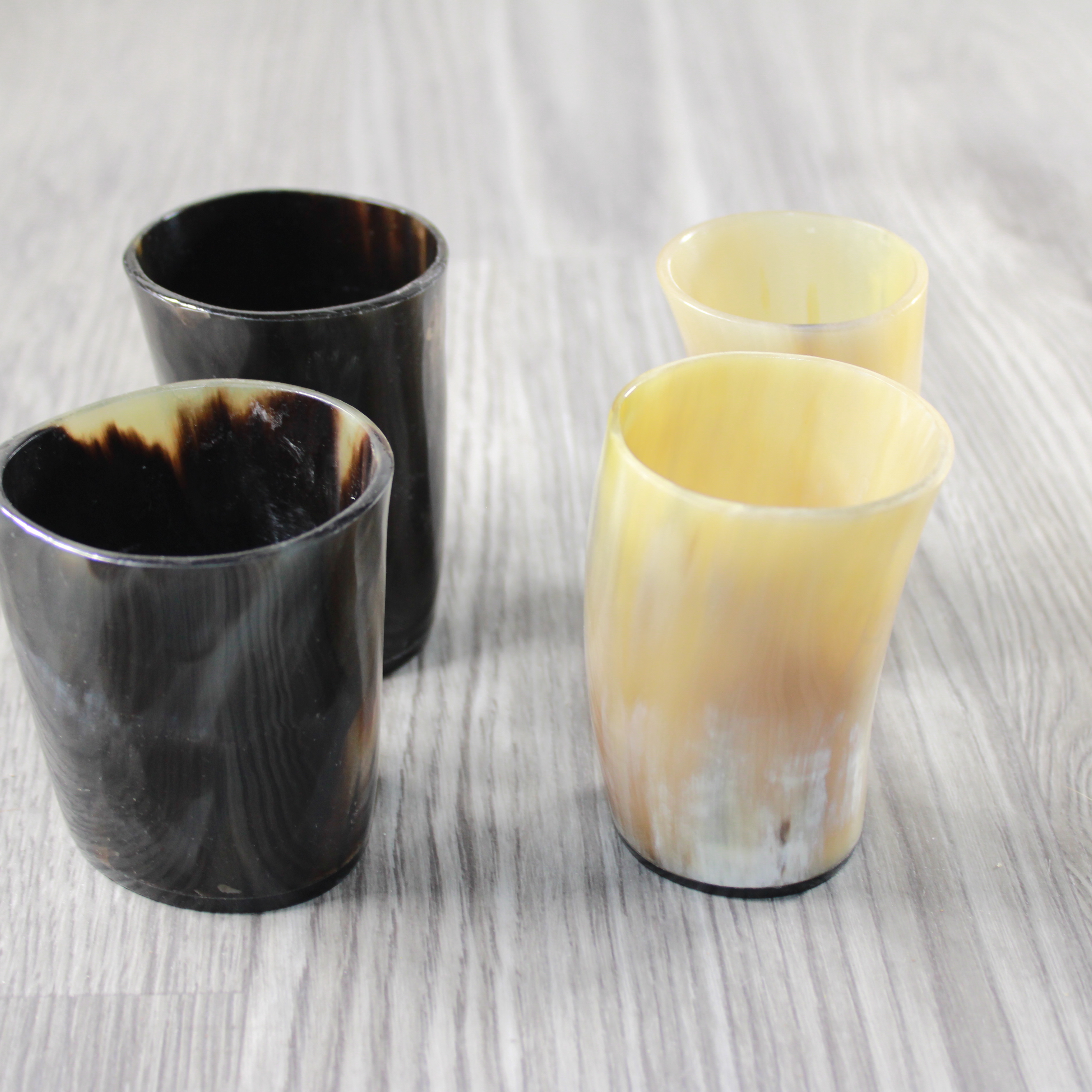 4 Small Horn Glasses #144-2 Medieval Tankard Double Shot Glass ...