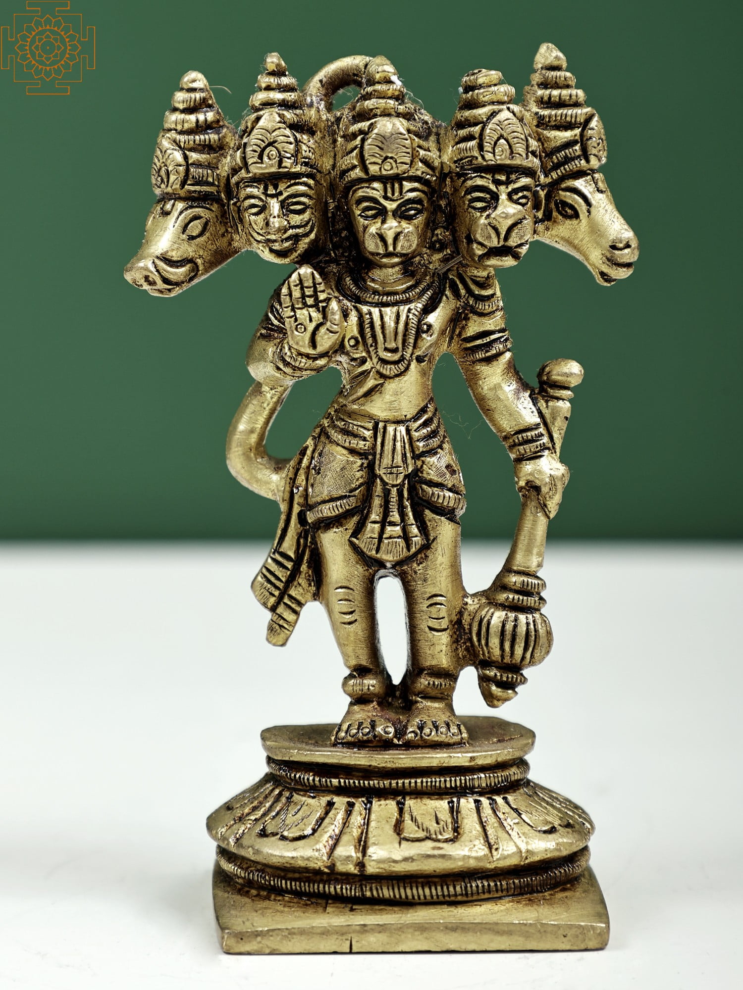 4" Small Panchamukha Hanuman Brass Statue | Handmade - Walmart.com
