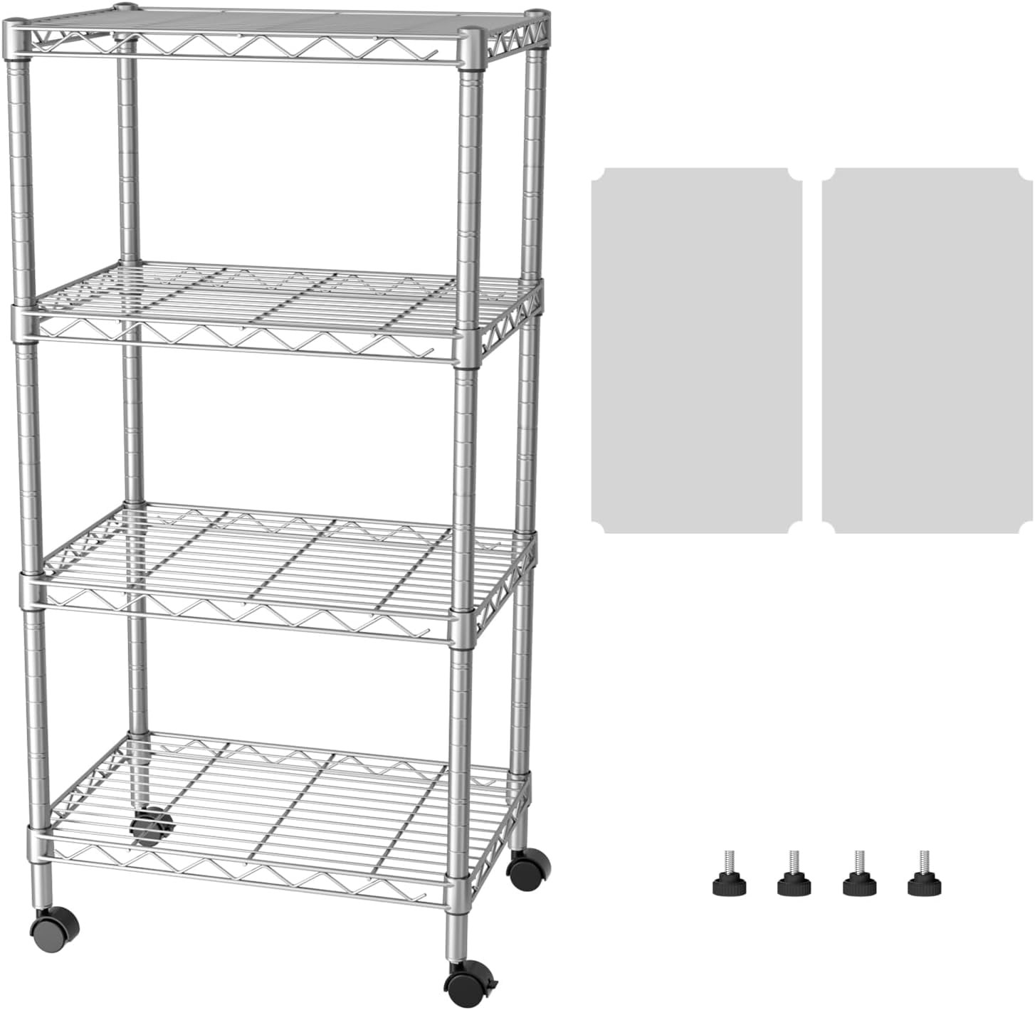 4 Small Shelves Storage Shelf Wire Shelving Unit Metal Shelf Adjustable ...