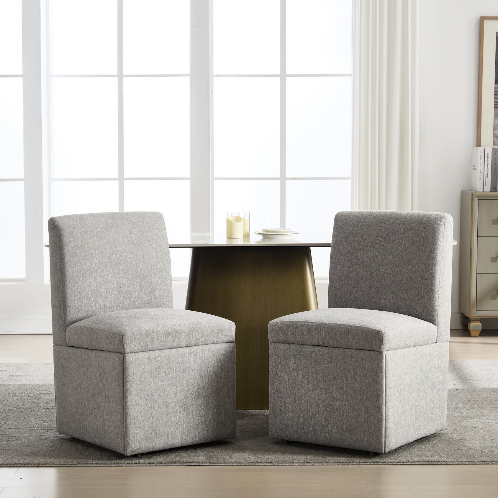 4 Smooth Wheels & Armless Design | Usable as Office, Living Room, or ...