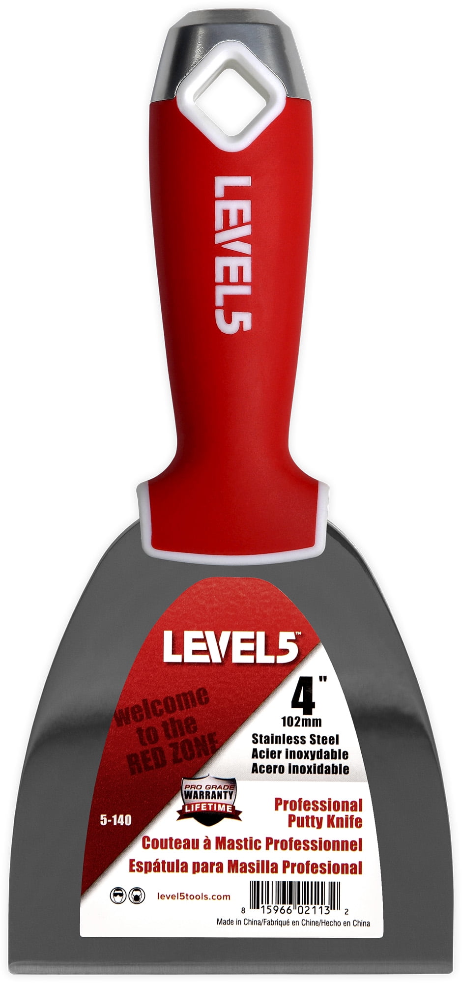 4" Soft-Grip Stainless Steel Drywall Joint Knife - LEVEL5 | Pro-Grade ...