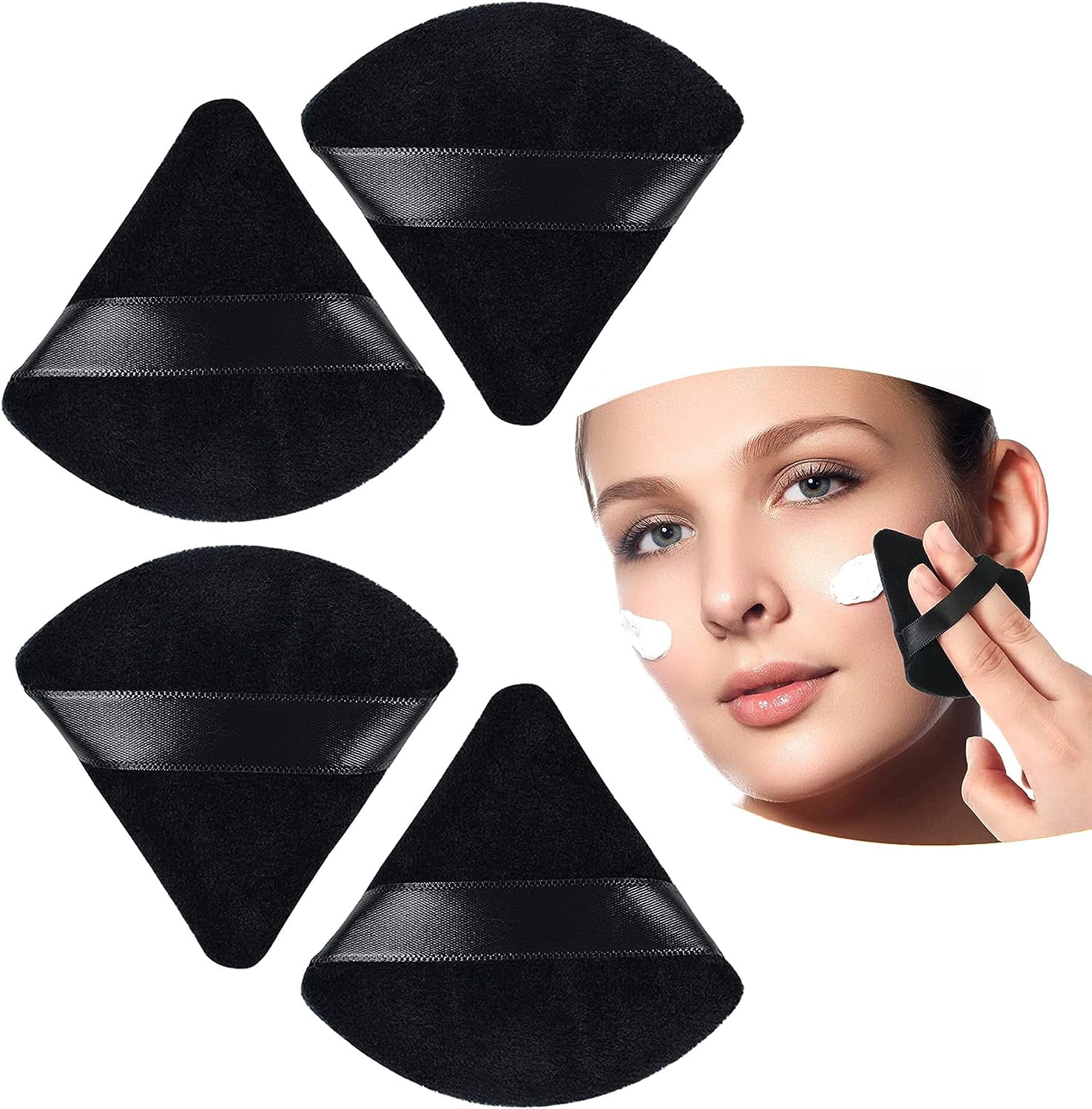 4 Soft Triangle Makeup Powder Puffs (Black) - Walmart.com
