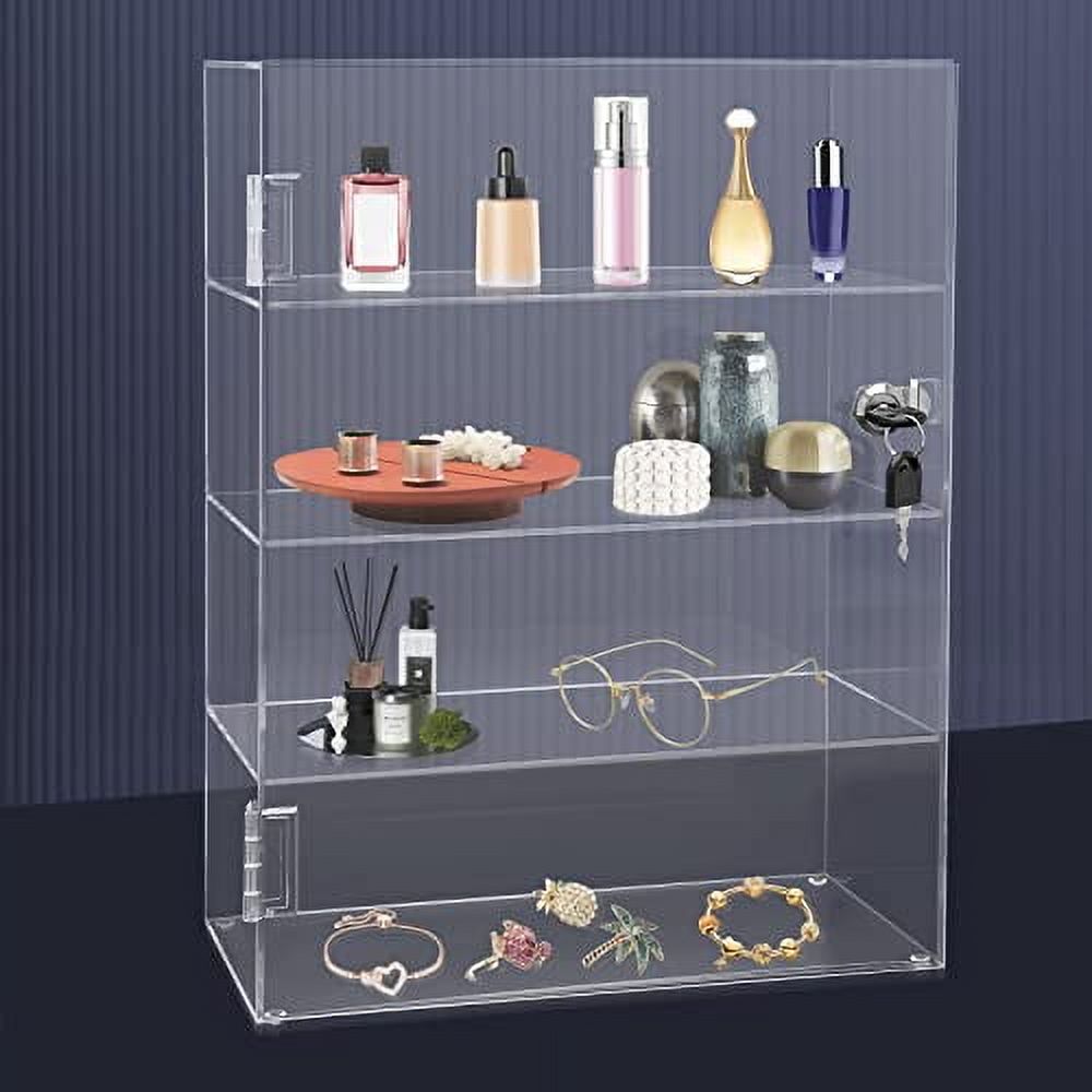 4 Sots Acrylic Display Case, Clear Jewelry Storage Box Art Collection ...