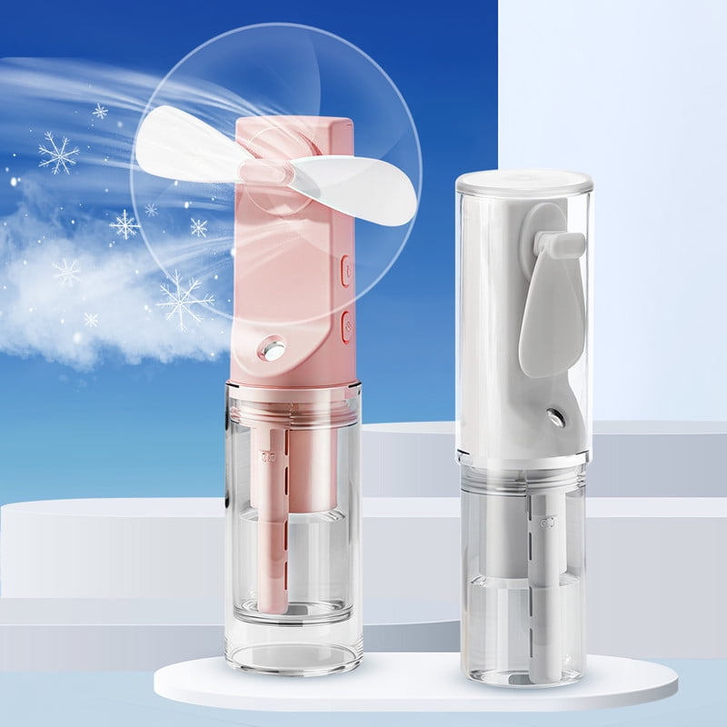 4-Speed Rechargeable Handheld Misting Fan, Portable Mist Fan with Water ...