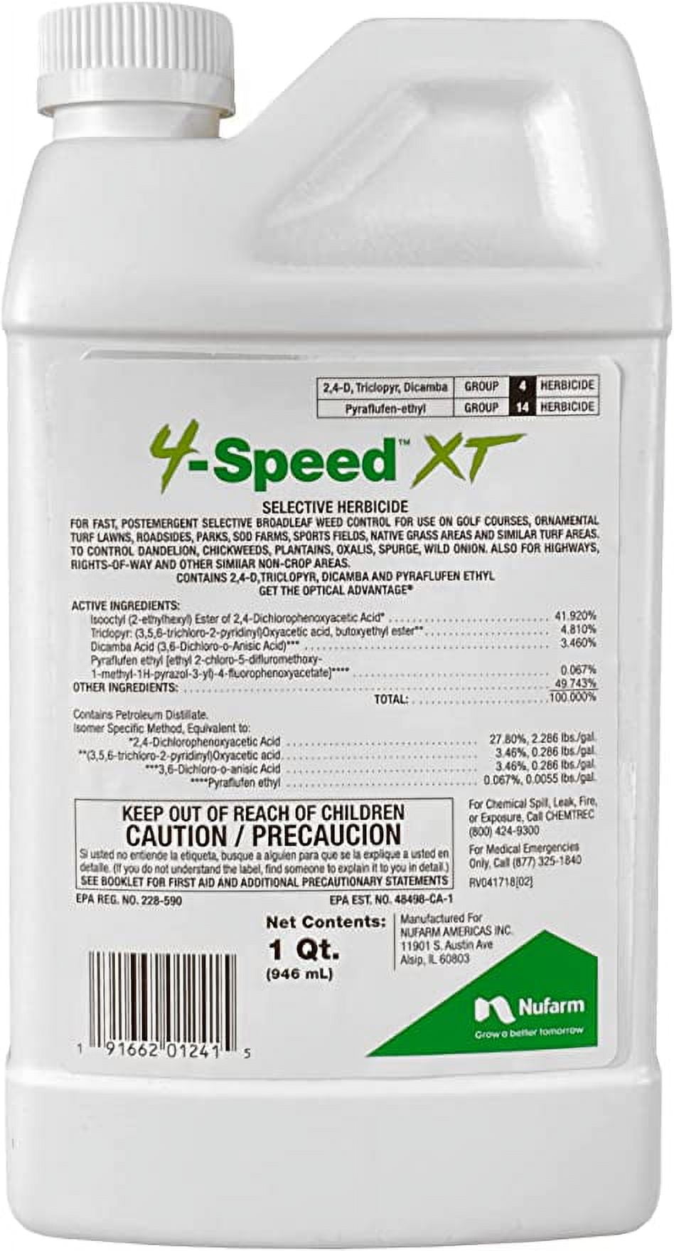 4-Speed XT Herbicide - Post-Emergent Control of Broadleaf Weeds - 32 fl ...