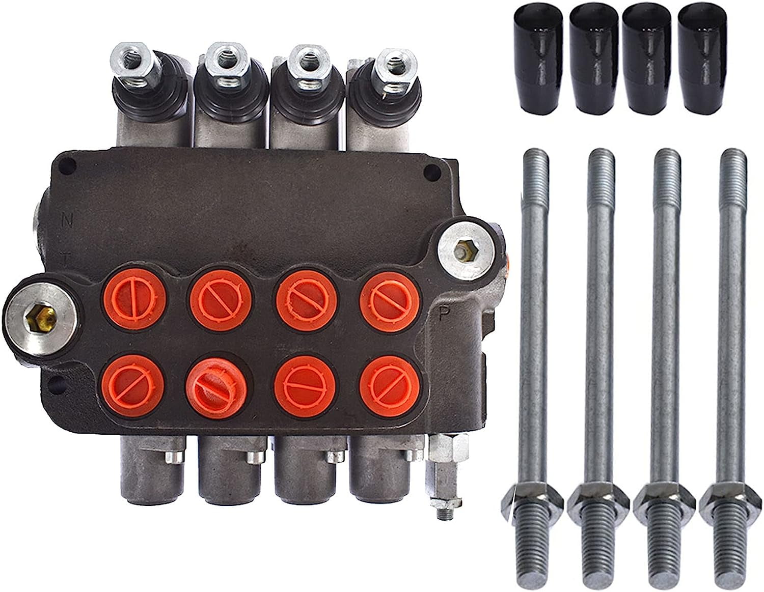 4 Spool 21 GPM Hydraulic Directional Control Valve, 3600 PSI SAE Ports ...