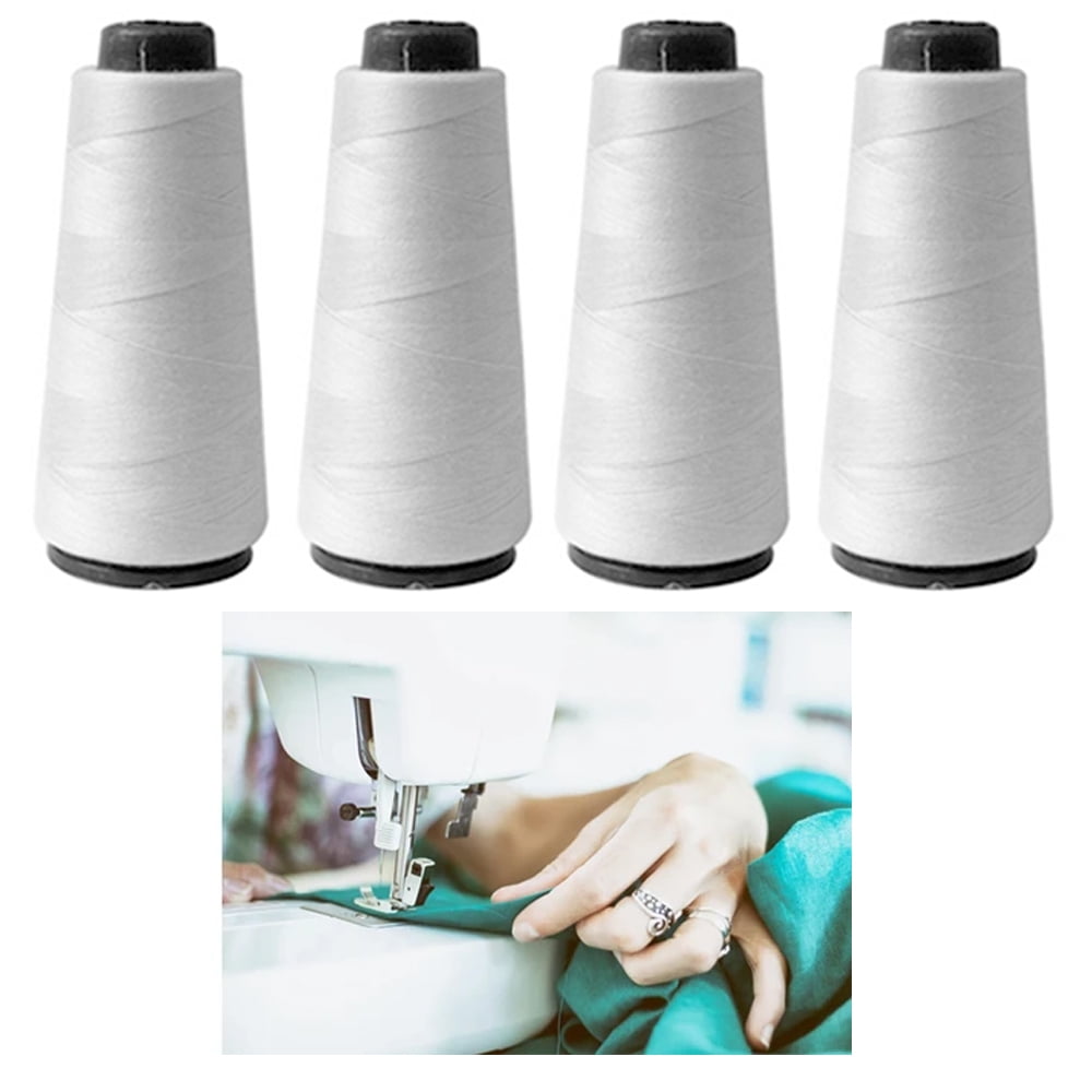 4 Spools White Sewing Thread 1000 Meters 3280 Feet Sew Fabric ...